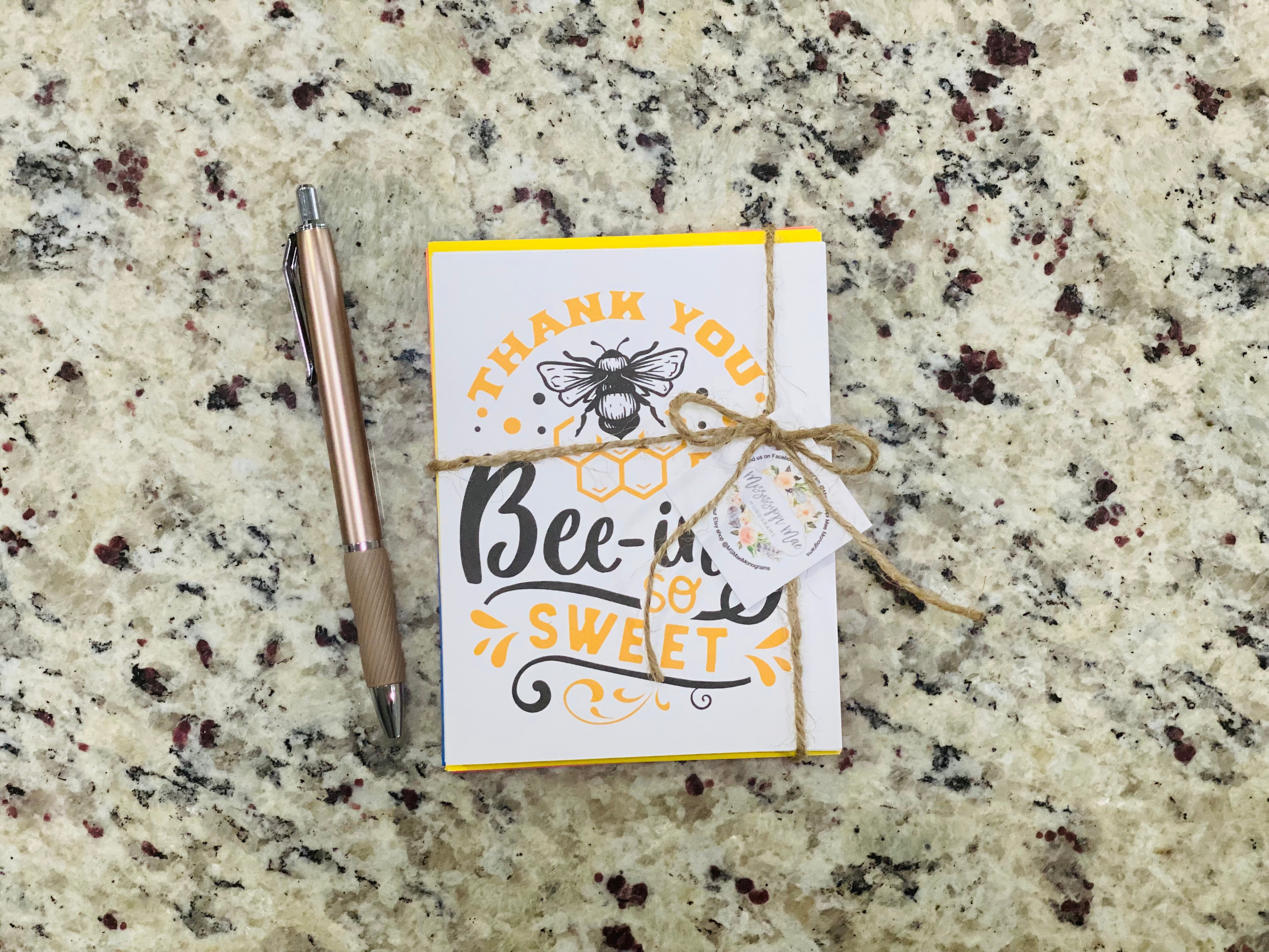 Bee Thank You Note Cards – msmaemonograms